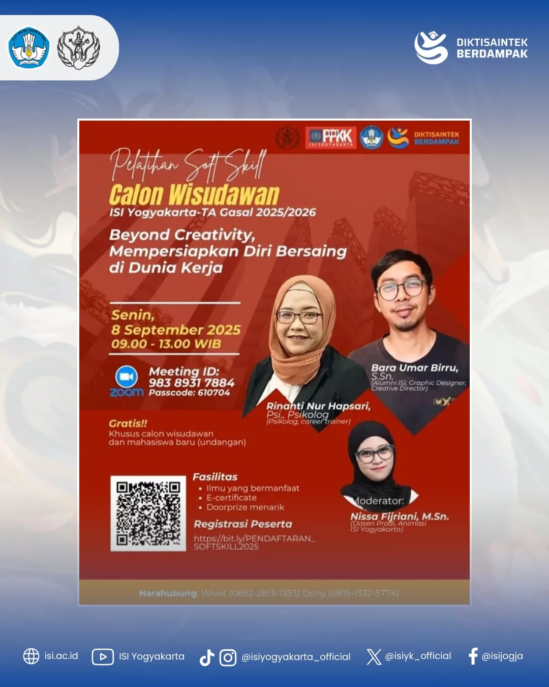 ISI Yogyakarta Gelar Pelatihan Softskill “Beyond Creativity” untuk Bekali Mahasiswa Bersaing di ...